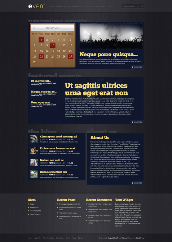Wordpress Event Theme - Event Management Website Templates