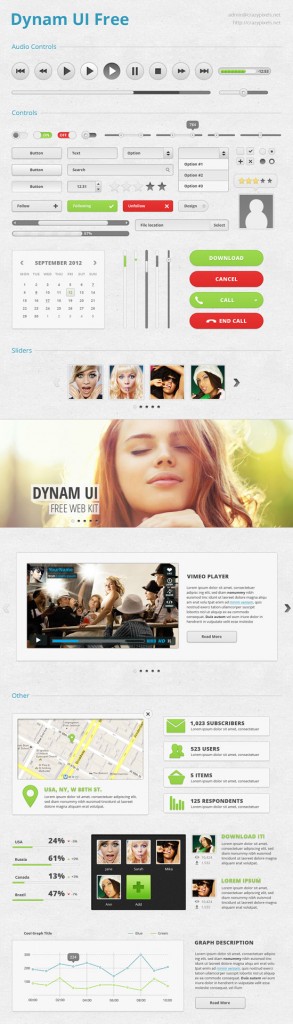 70 Free GUI / UI / UX PSD kits and web elements for download