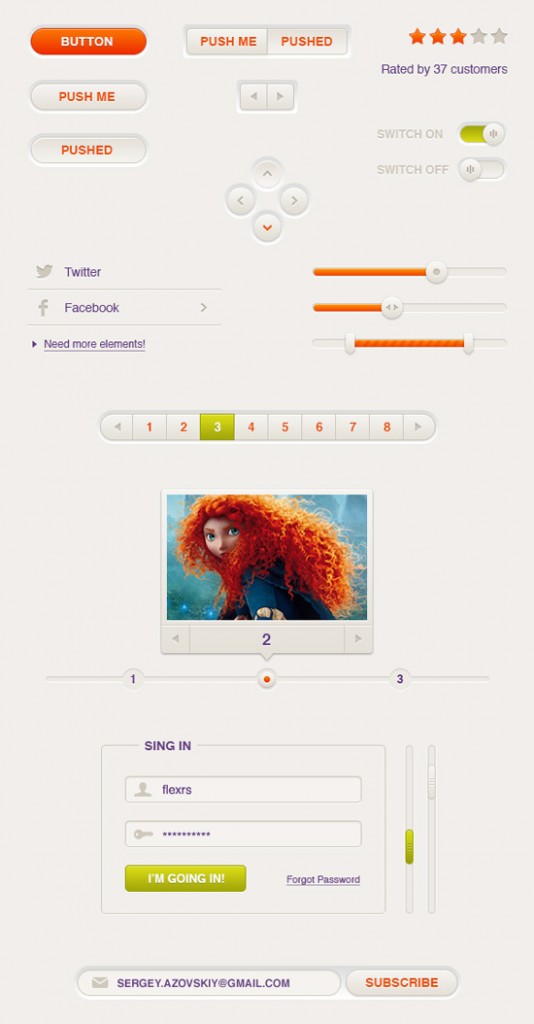 70 Free GUI / UI / UX PSD kits and web elements for download