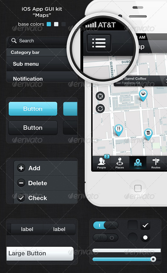 70 Free GUI / UI / UX PSD kits and web elements for download